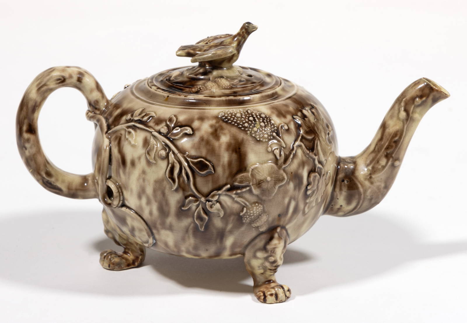 English Creamware Whieldon-type Tortoiseshell Ceramic Teapot Auction
