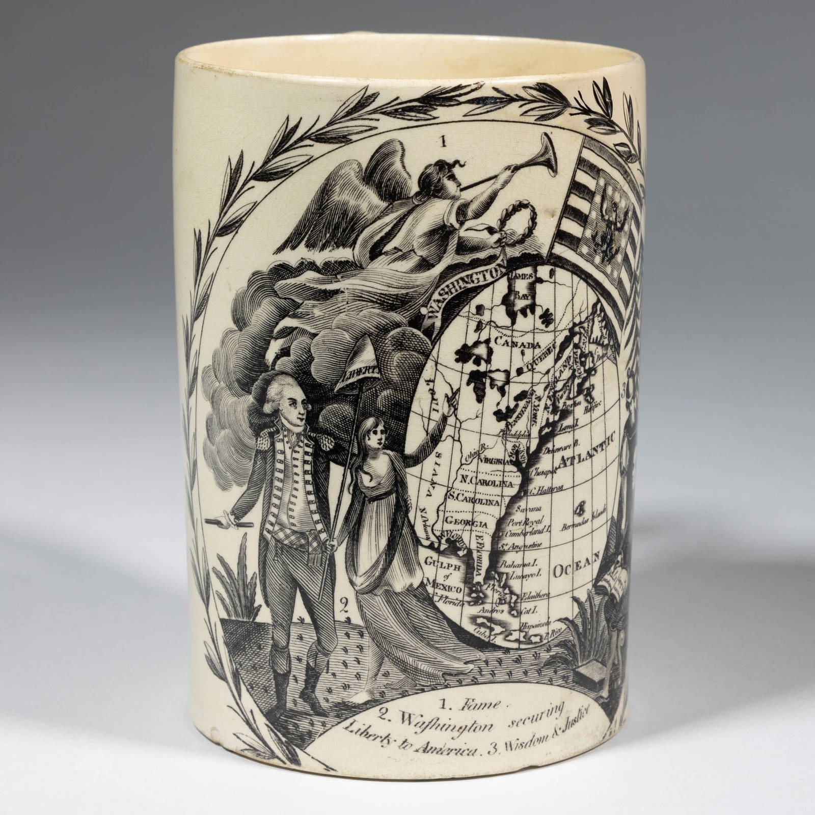 English Creamware American Historical / George Washington Transfer ...