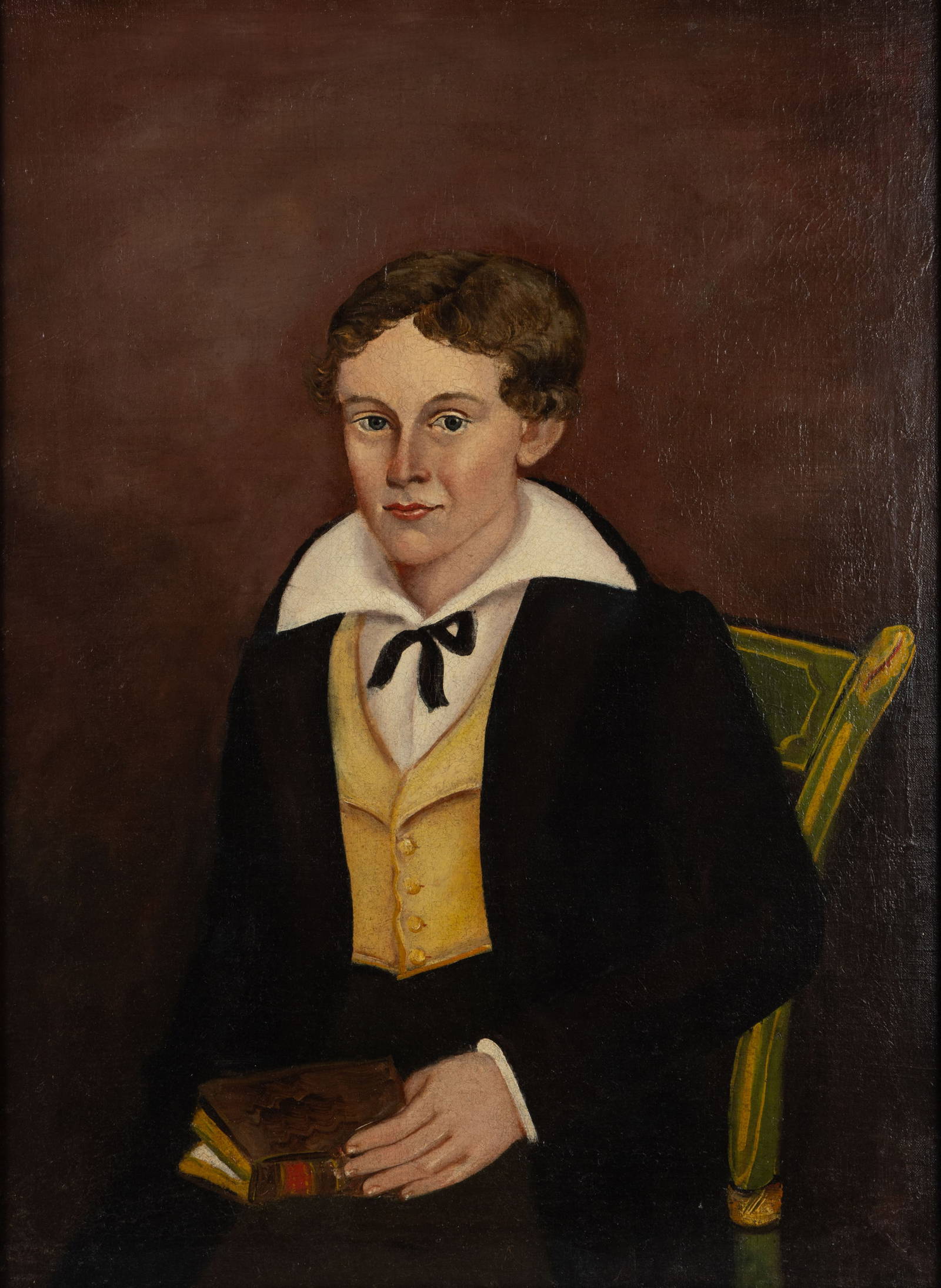 Samuel T. Taylor (virginia, C. 1806-1846) Folk Art Portrait Of A Boy ...