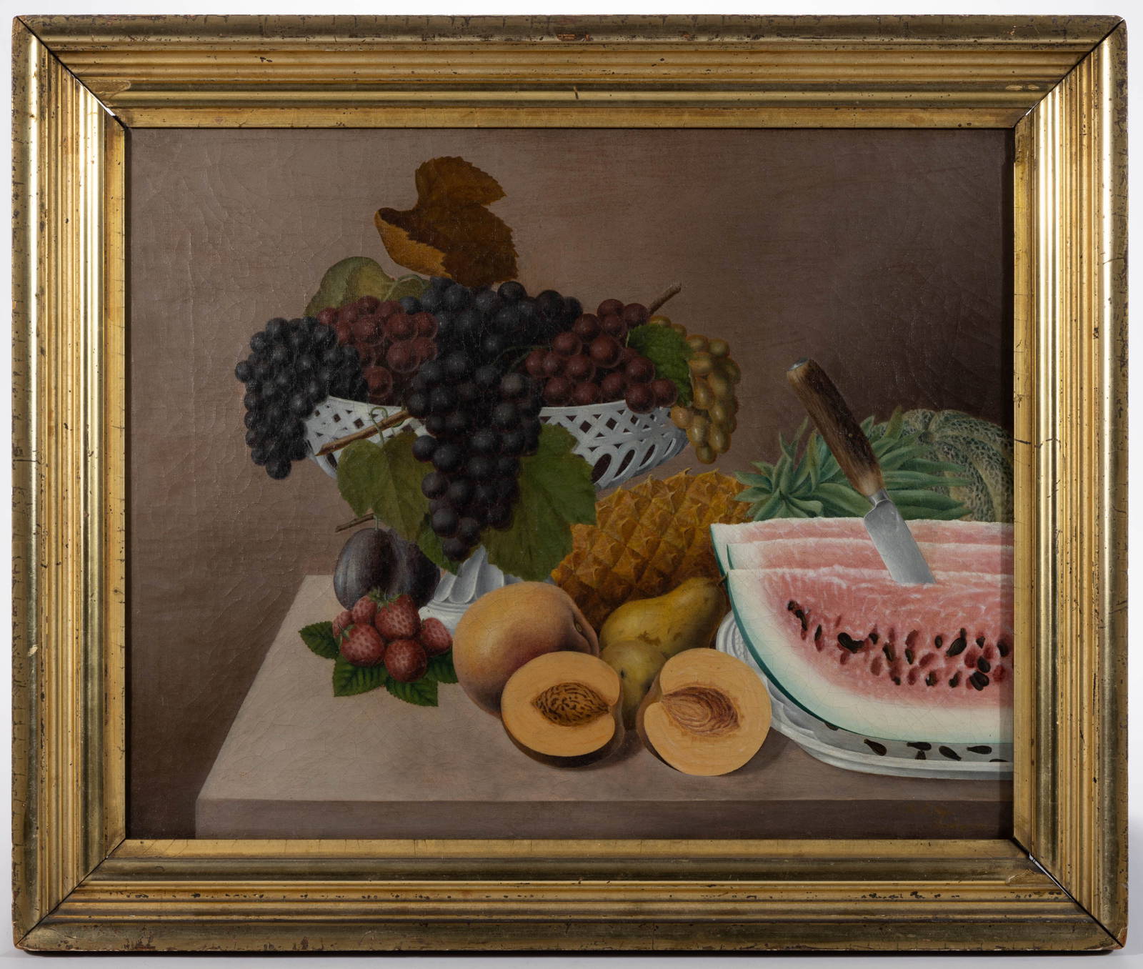 Edward E. Hafer (pennsylvania, 1843-1925) Folk Art Still-life Painting ...