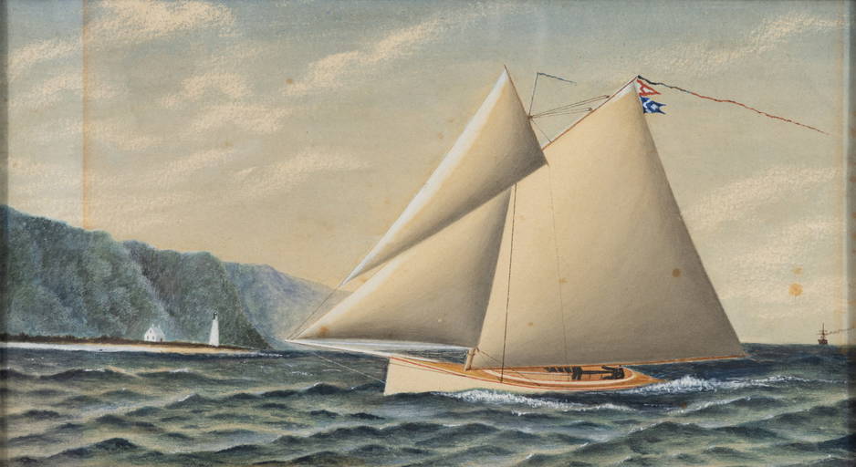 American School (19th Century) Portrait Of A Racing Sloop