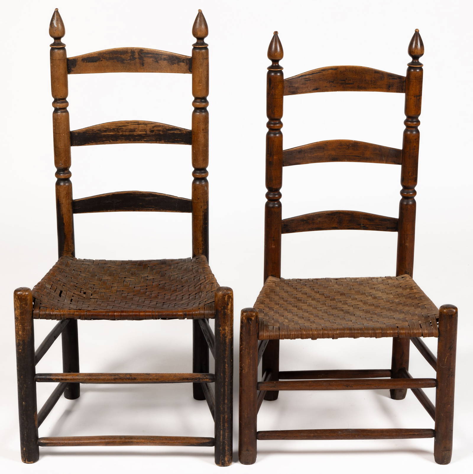 Pair Of North Carolina / Virginia Split-bottom Ladderback Side Chairs ...