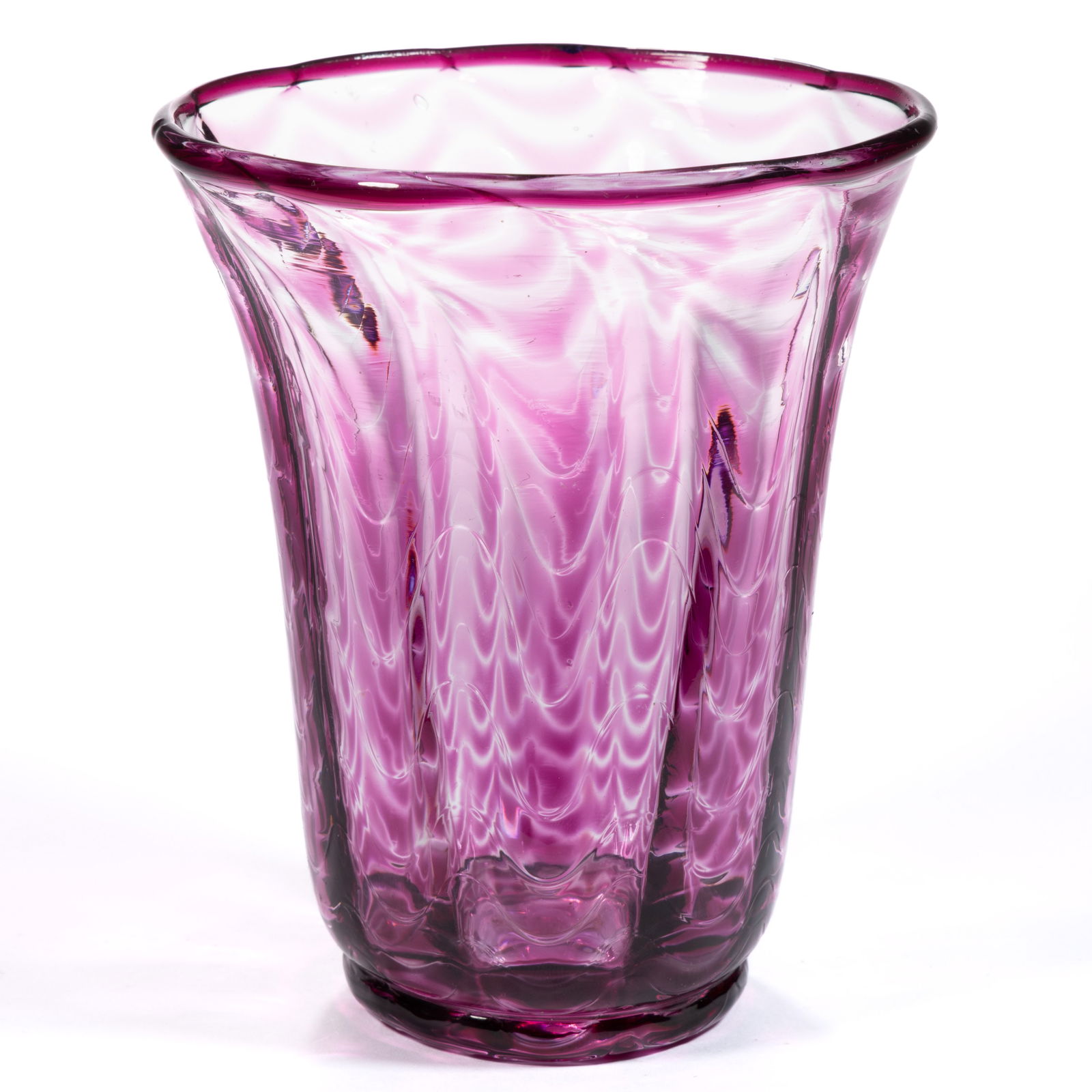 Libbey Nash Wave-decorated Vase Auction