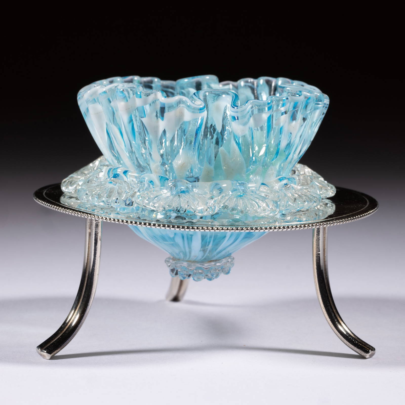 Victorian Spatter Art Glass Open Salt Auction