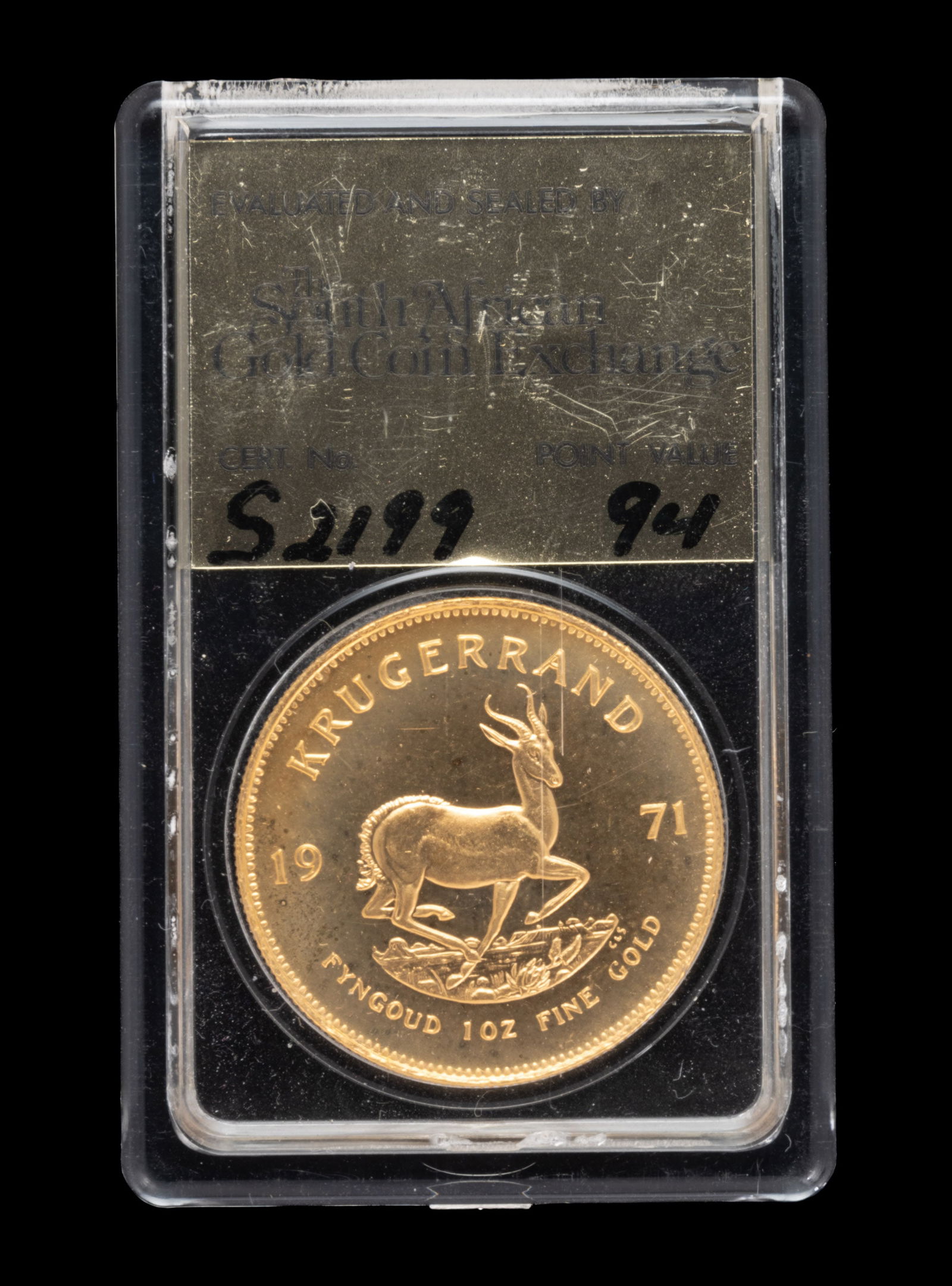 1971 South Africa Krugerrand Gold Coin Auction