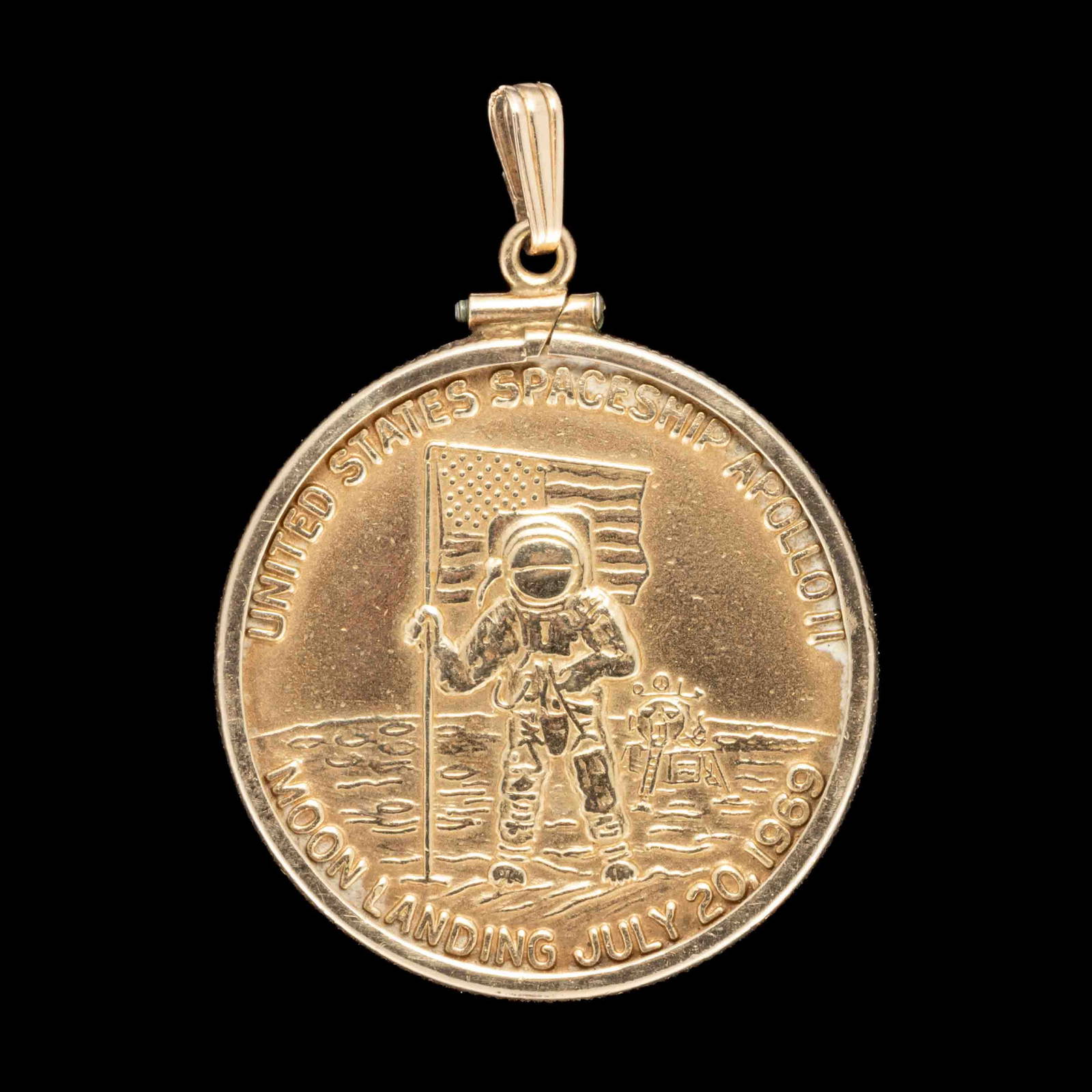 Hudson Tool & Die Co. 14k Yellow Gold Apollo 11 Commemorative Medal In ...