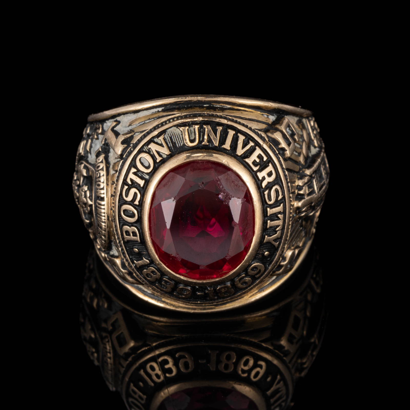 Vintage 10k Yellow Gold Boston University Class Ring Auction