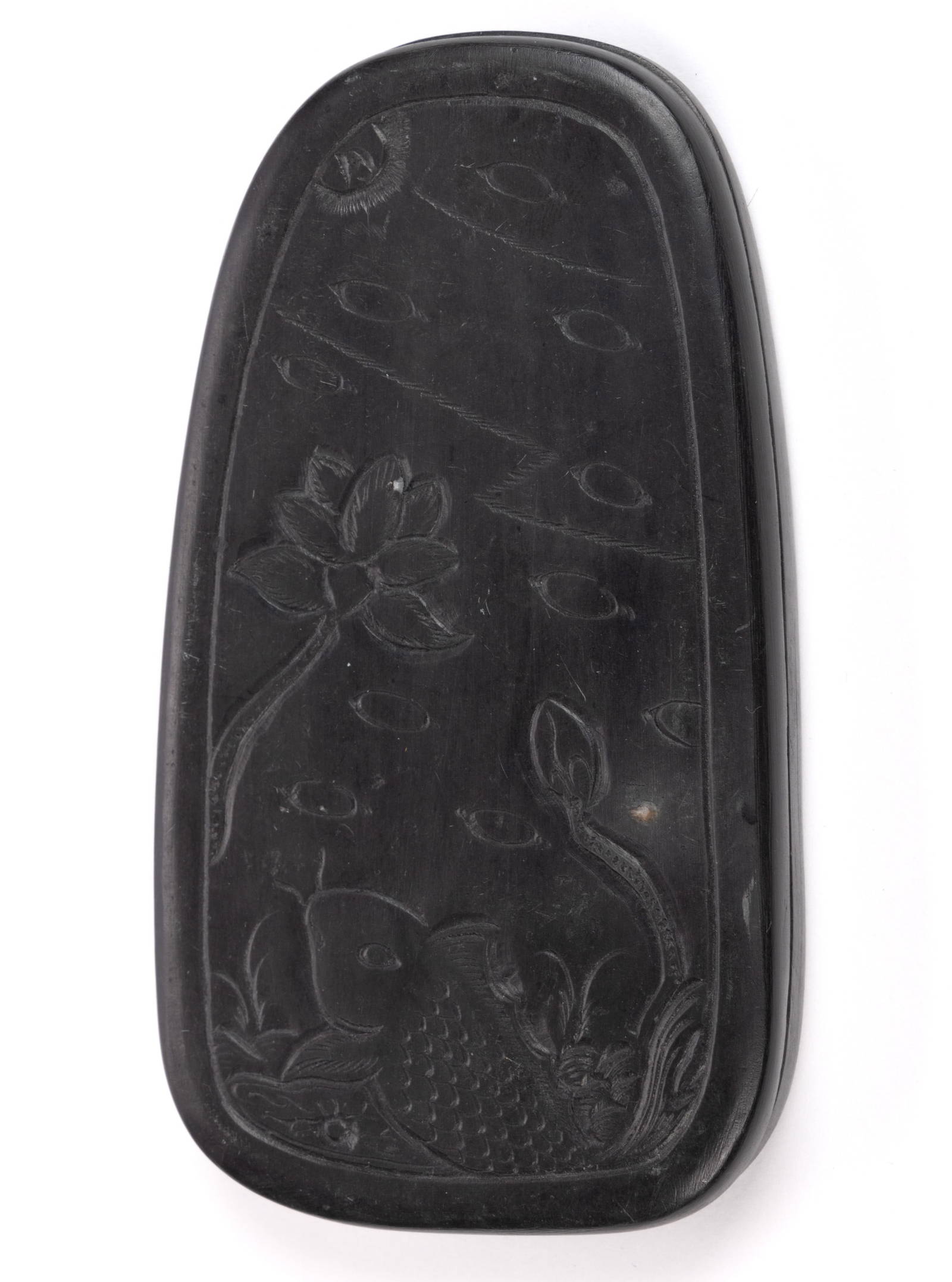 Japanese Carved Inkstone And Cover Auction