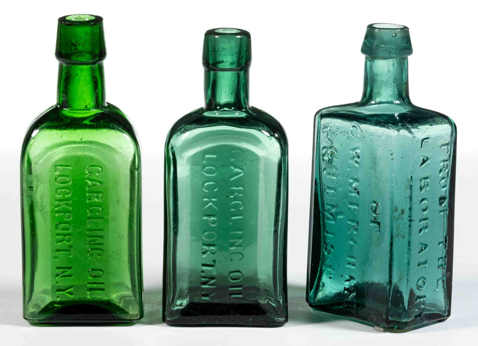 G.w. Merchant, Lockport, New York Gargling Oil Medicine Bottles, Lot Of ...