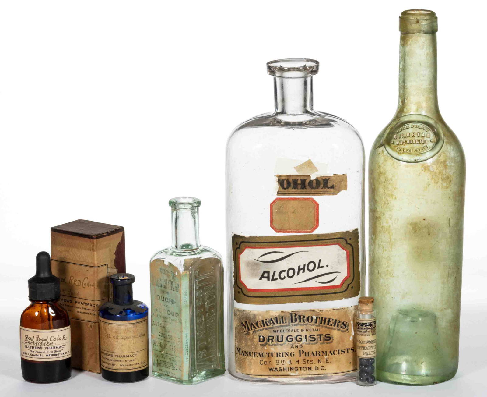 Assorted Washington, Dc Embossed / Labeled Bottles, Lot Of Six Auction