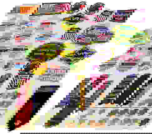 Assorted Railroad Pins, Patches, And Buttons, Uncounted Lot Auction