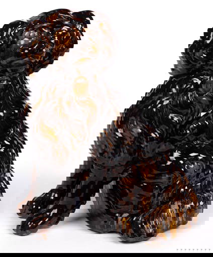 Rockingham Glaze Pottery Large Sized Figural Dog / Spaniel