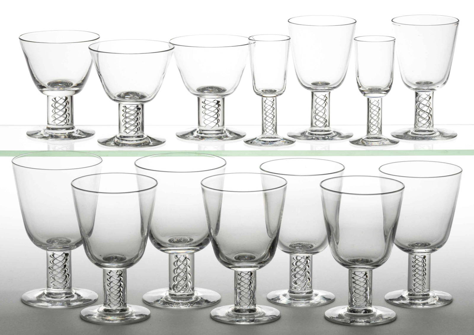 Steuben No 8011 Crystal Art Glass Drinking Articles Lot Of 14 Auction