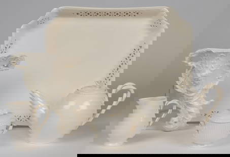 English Leedsware Classical Creamware Ceramic Articles, Lot Of Three ...