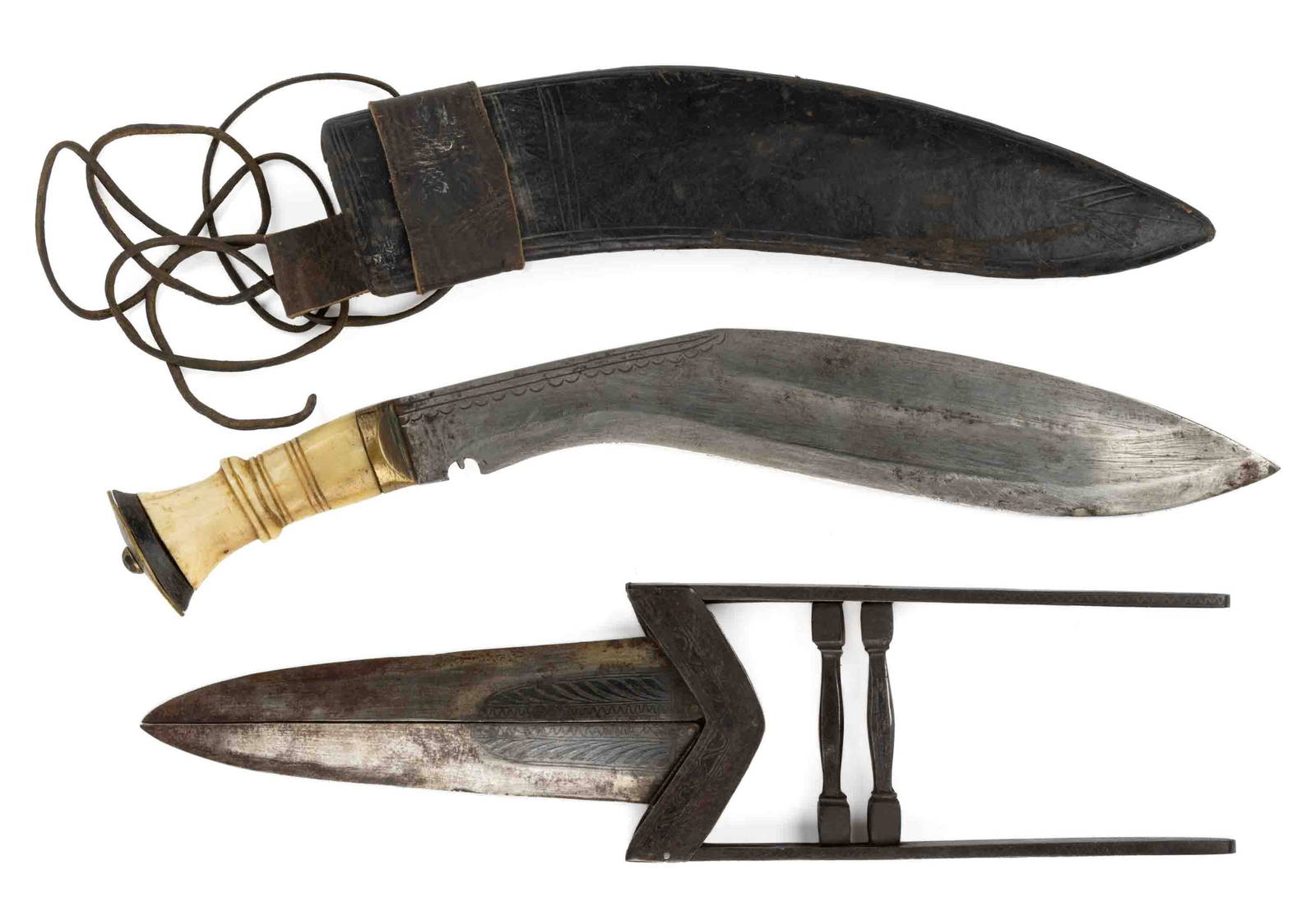South Asian Edge Weapons, Lot Of Two Auction
