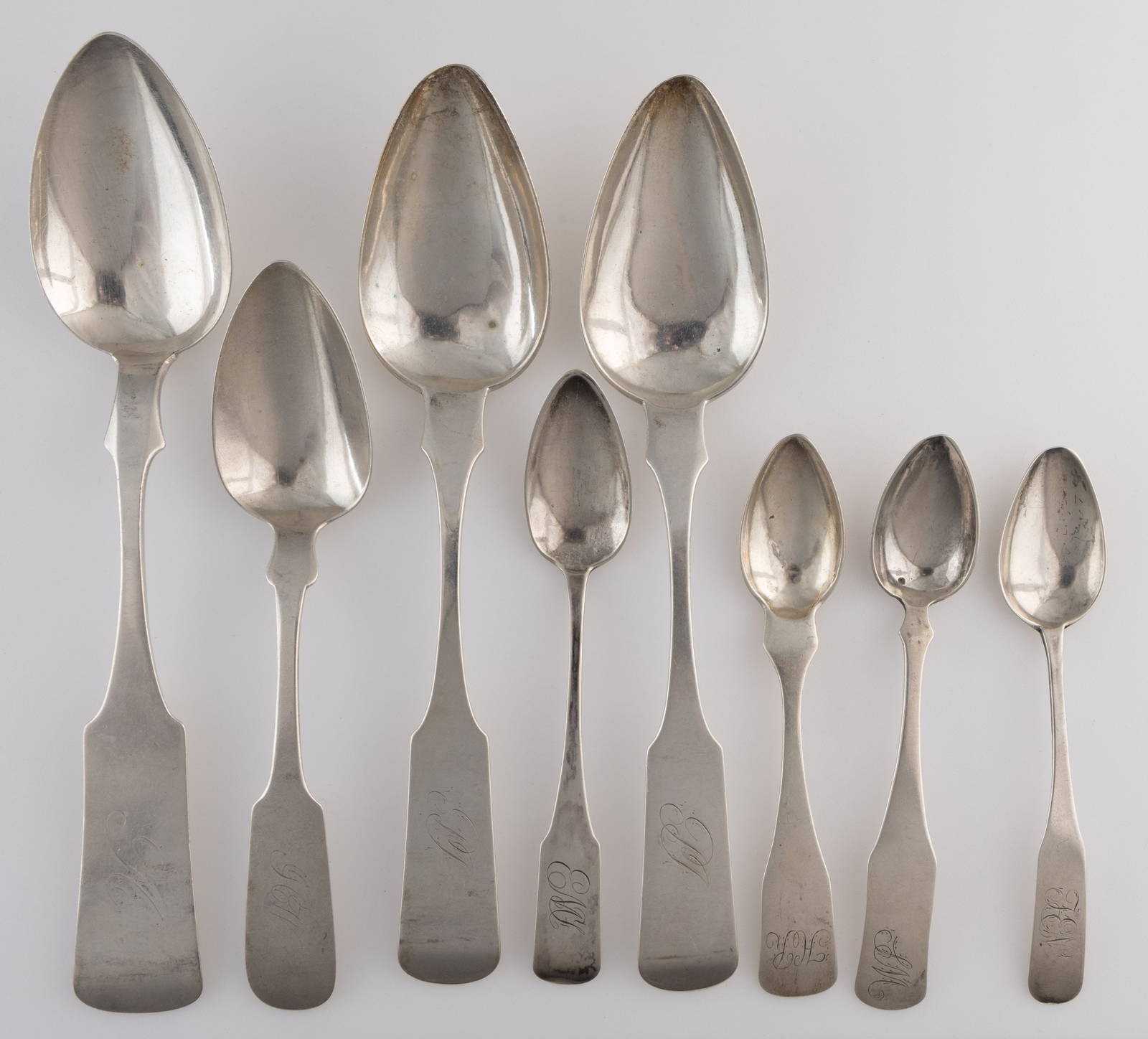 Lexington, Kentucky, And Possibly Other, Coin Silver Spoons, Lot Of ...