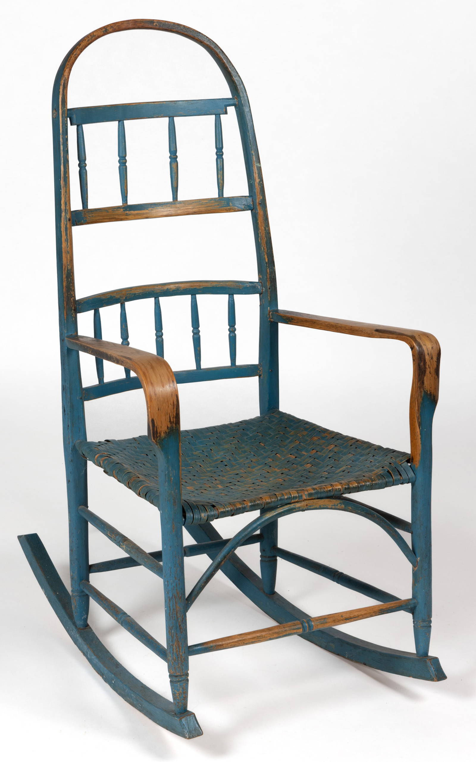 Virginia / Tennessee Painted White Oak Split-bottom Rocking Chair Auction