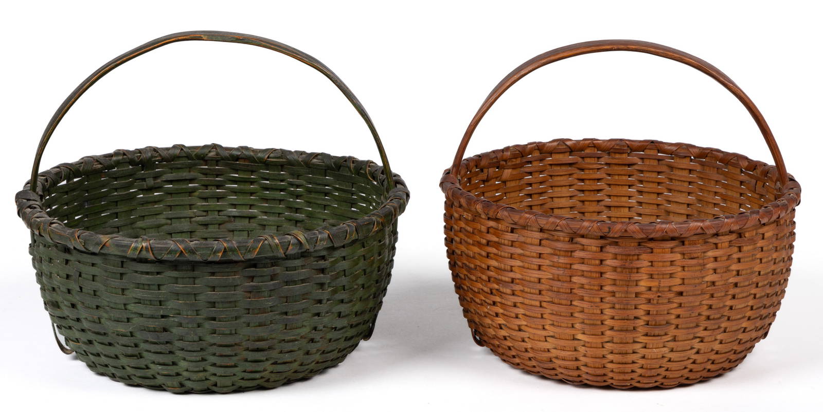 Shenandoah Valley Of Virginia Painted Stave-type Woven-splint Basket ...
