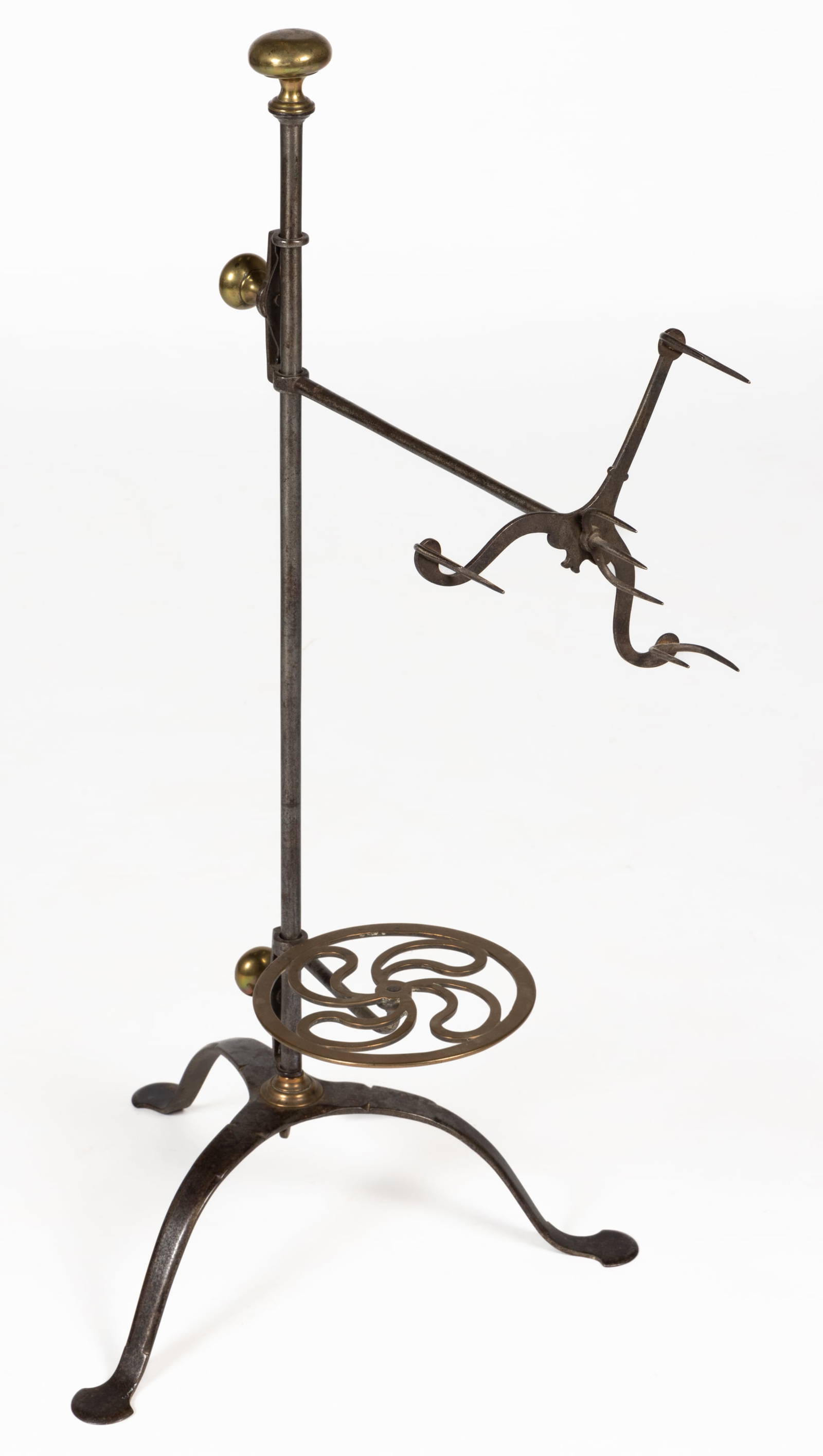 Wrought-iron And Brass Adjustable Hearth / Fireplace Standing Toaster ...