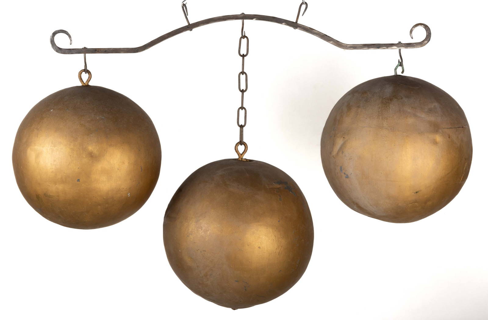 American Metal Pawn Shop Ball Trade Sign Auction