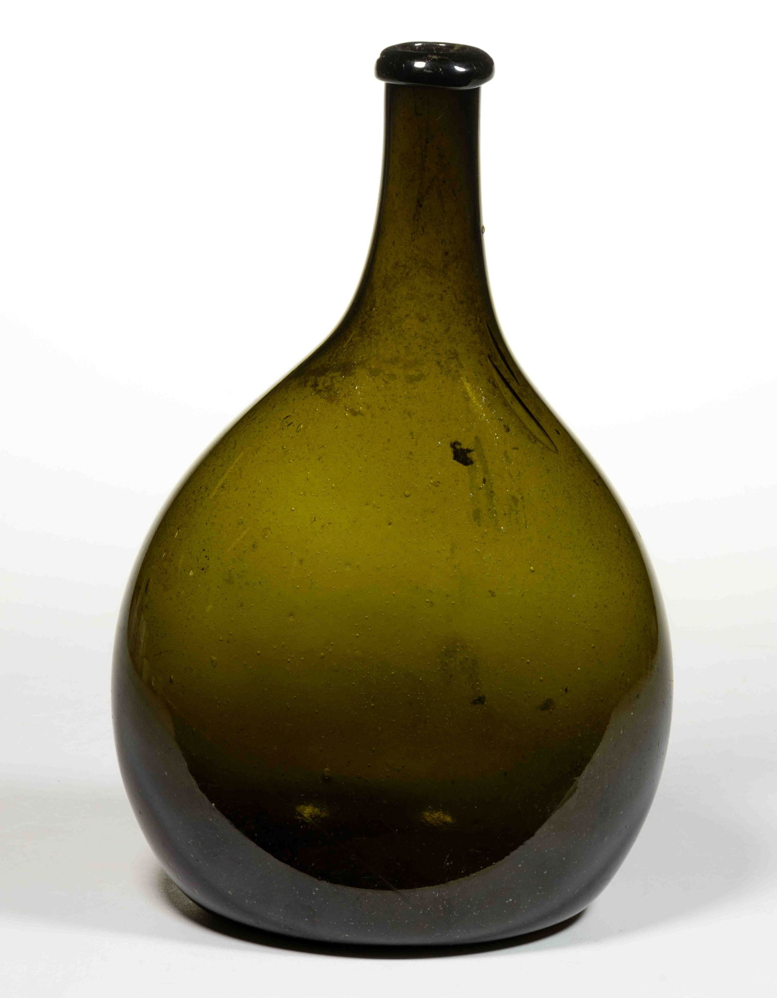 Oversized Free-blown New England Chestnut Flask / Utility Bottle Auction