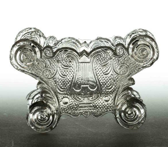 Unlisted Le / Lyre Pressed Lacy Glass Open Salt