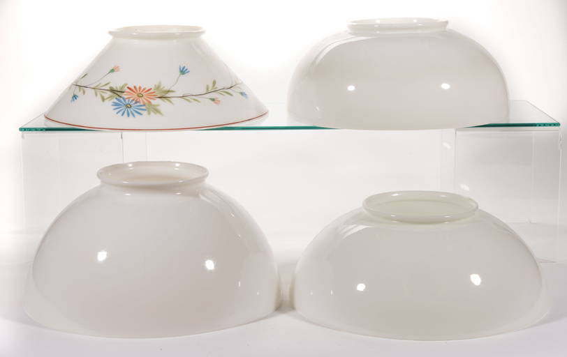 Assorted Opaque Glass Shades, Lot Of Four