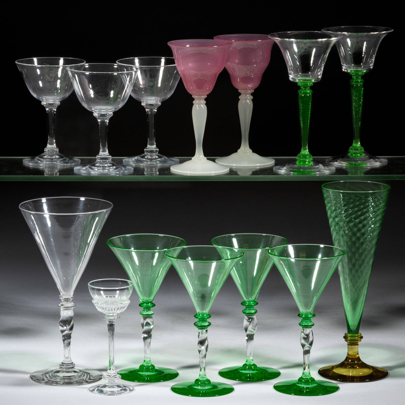 Steuben Art Glass Drinking Articles Lot Of 14 Auction