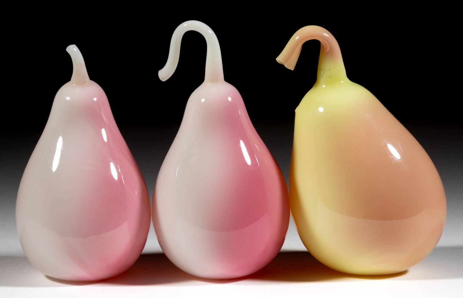 World's Fair Peachblow / Burmese Pear Whimsies, Lot Of Three Auction