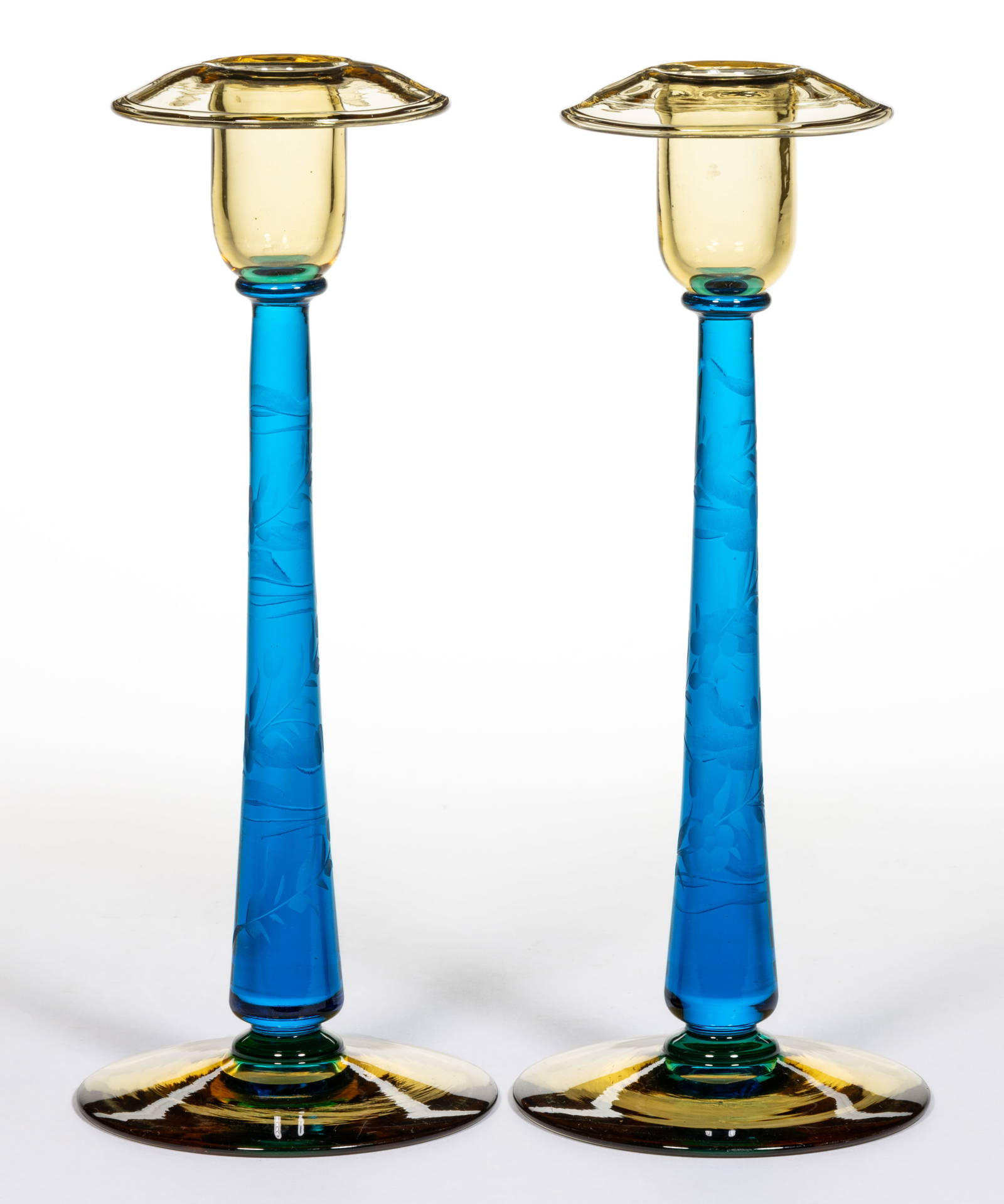 Sinclair Engraved Candlesticks, Pair Auction