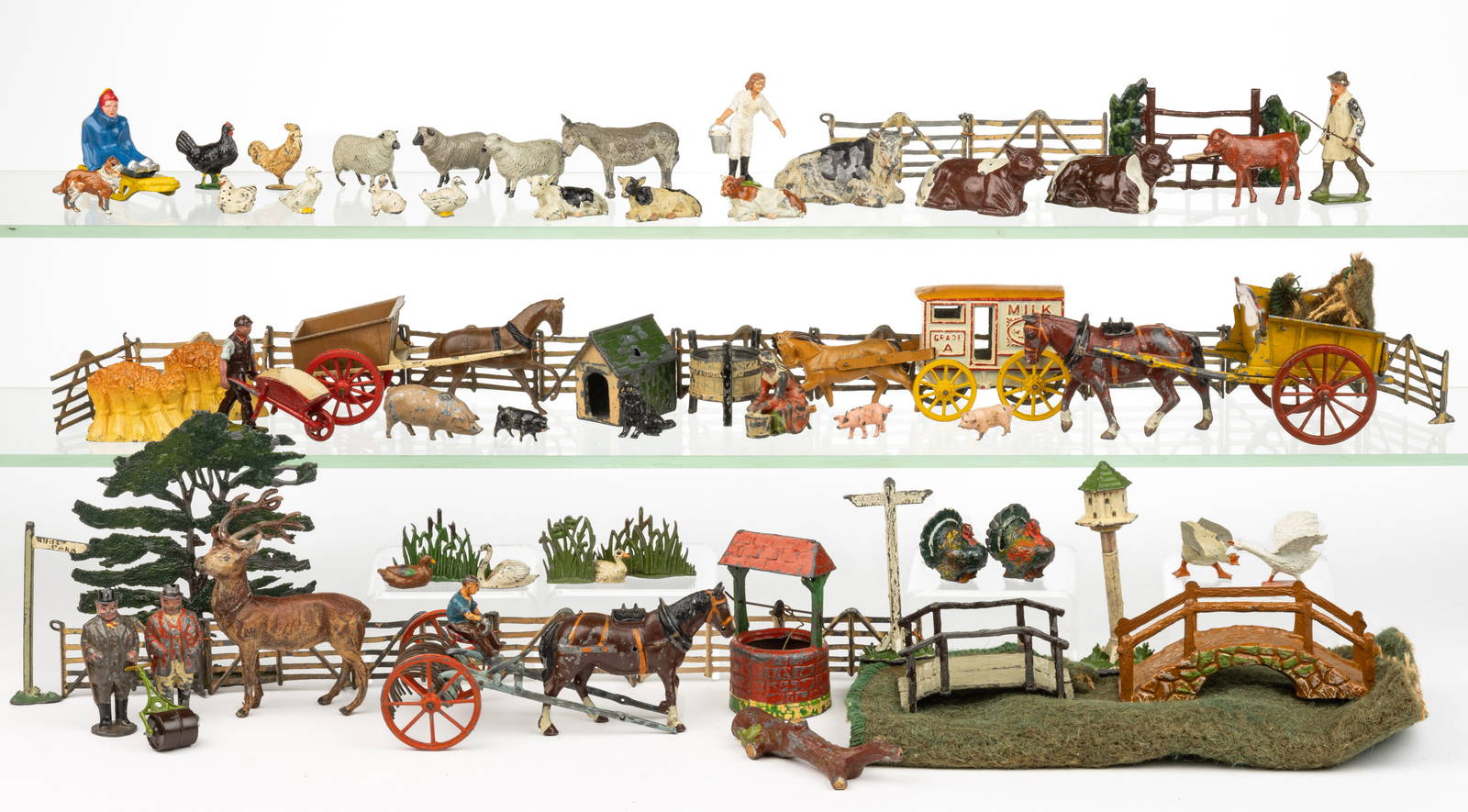 American And European Lead Putz Farm Figures, Uncounted Lot Auction