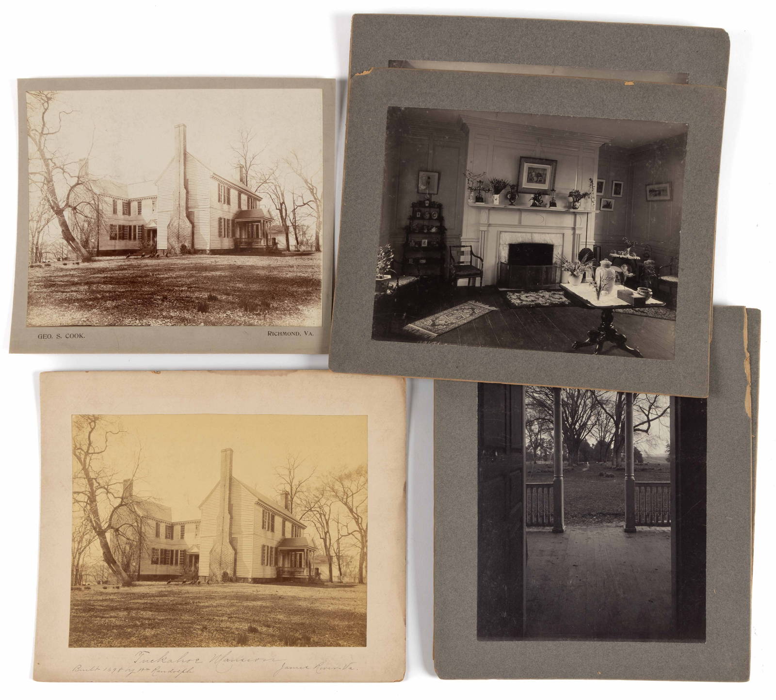 Tuckahoe Plantation On The James River, Virginia Antique Photographs, Lot Of Seven Auction