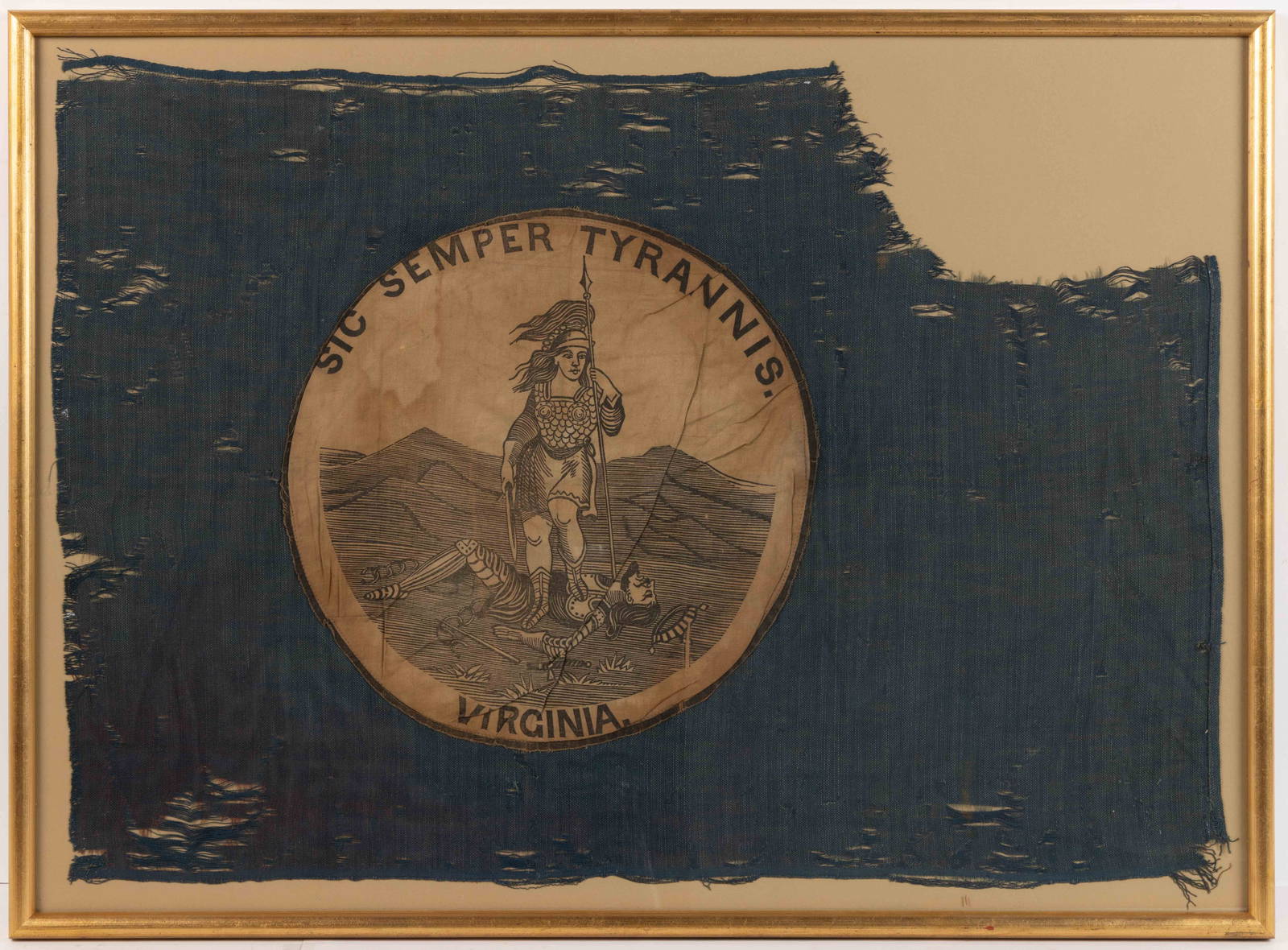 Historical Virginia Printed State Seal Flag Banner Auction