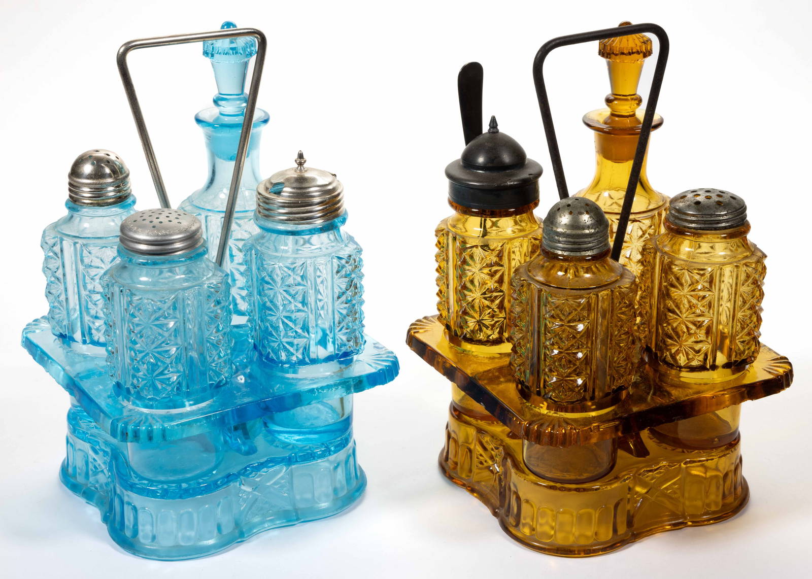 Adams No. 84 (omn) / Ashman Four-bottle Caster Sets, Lot Of Two Auction