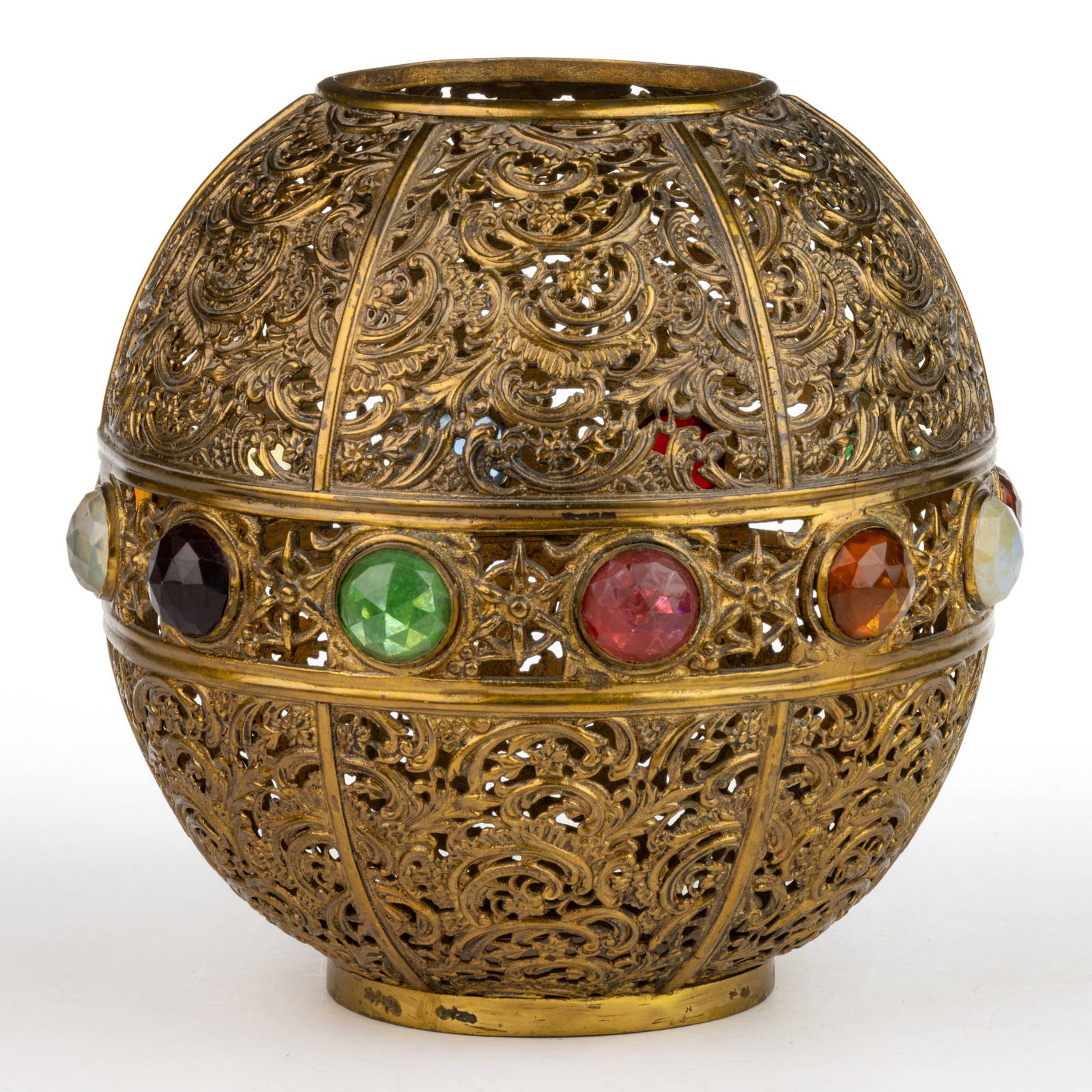 Cast-brass Jeweled Lamp Shade Auction