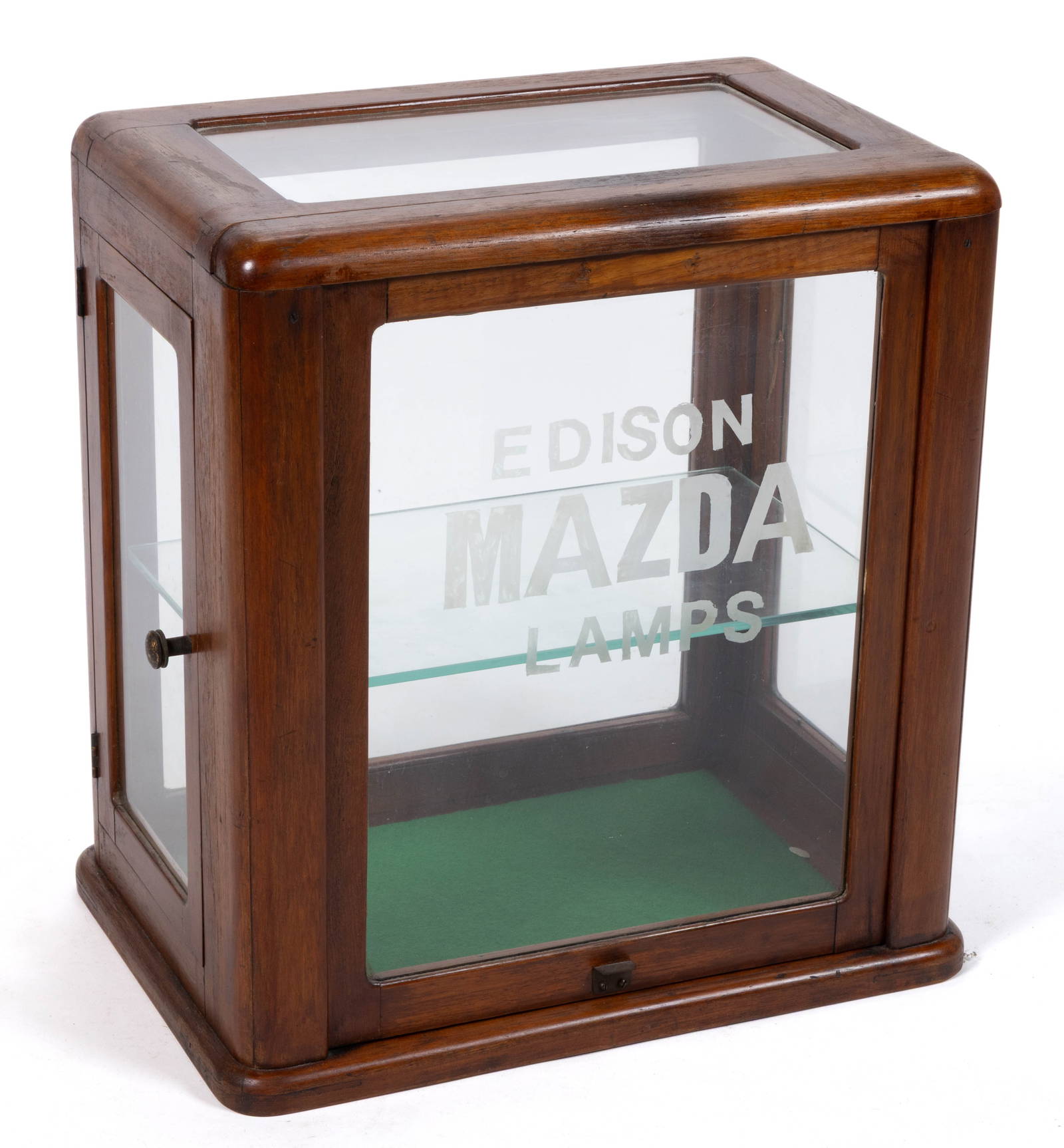 Edison Mazda Lamps Advertising Counter-top Store Display Cabinet Auction