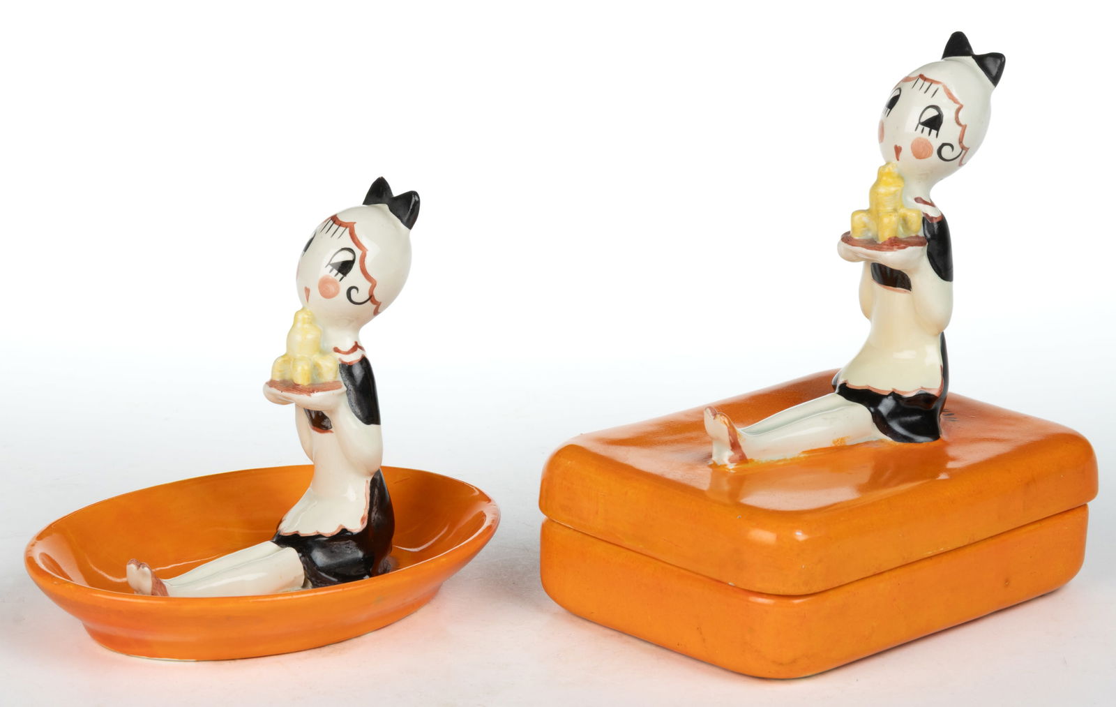 Signed Annie Fish (british, 1890-1964), Fulper Pottery Maid Figural ...