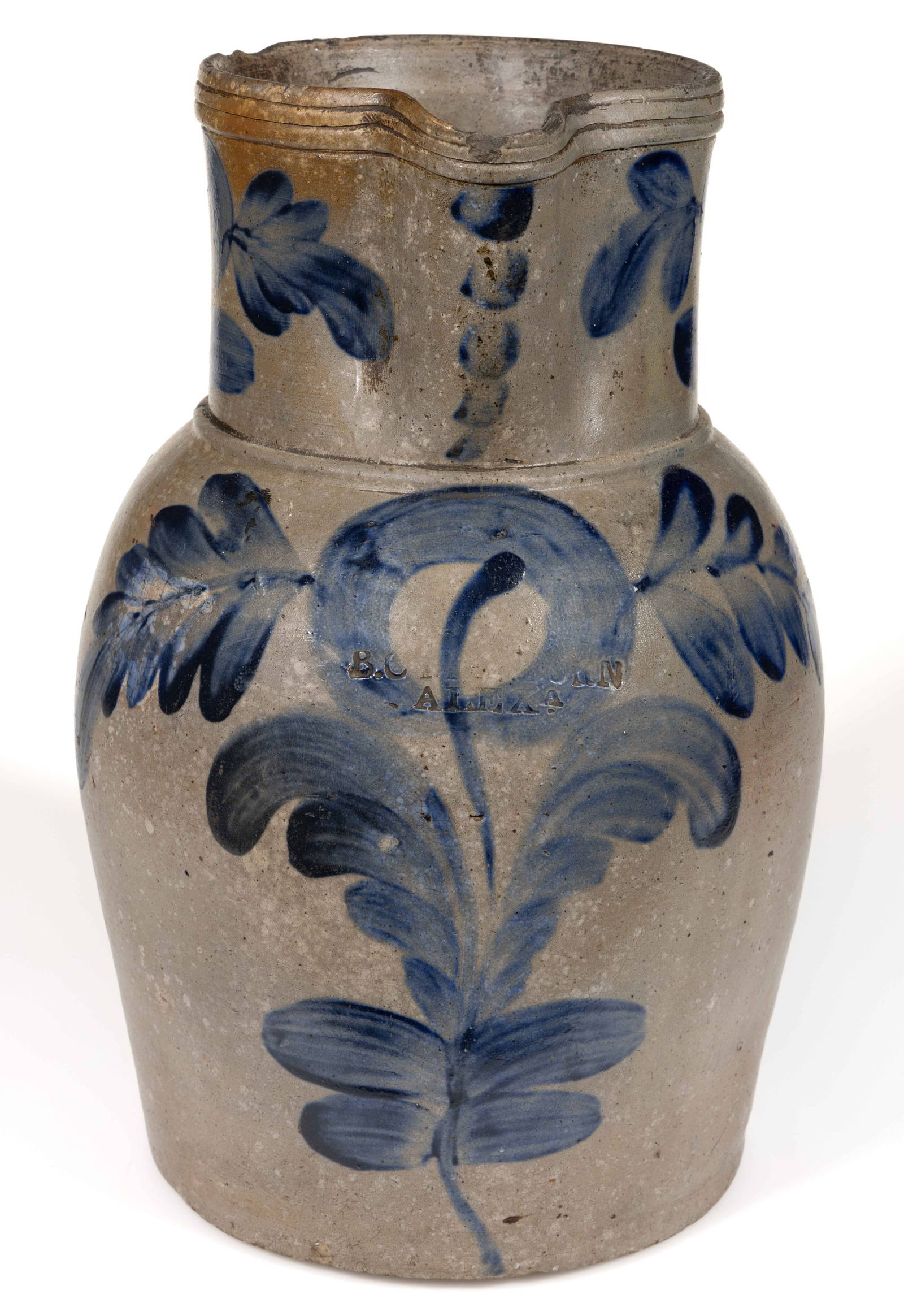 Stamped "b.c Milburn / Alexa", Alexandria, Virginia Decorated Stoneware ...