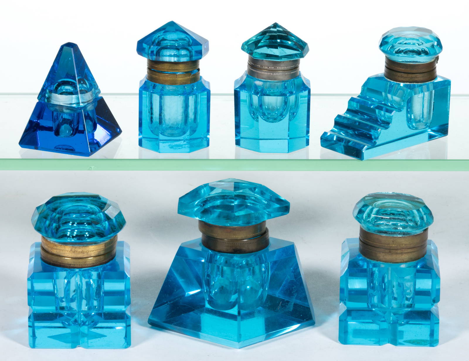 Victorian Cut / Polished Inkwells, Lot Of Seven - Jul 24, 2025 ...