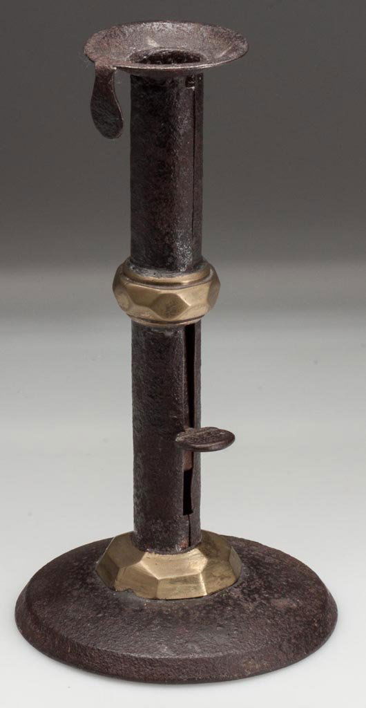 SHEET-IRON AND BRASS HOG-SCRAPER CANDLESTICK