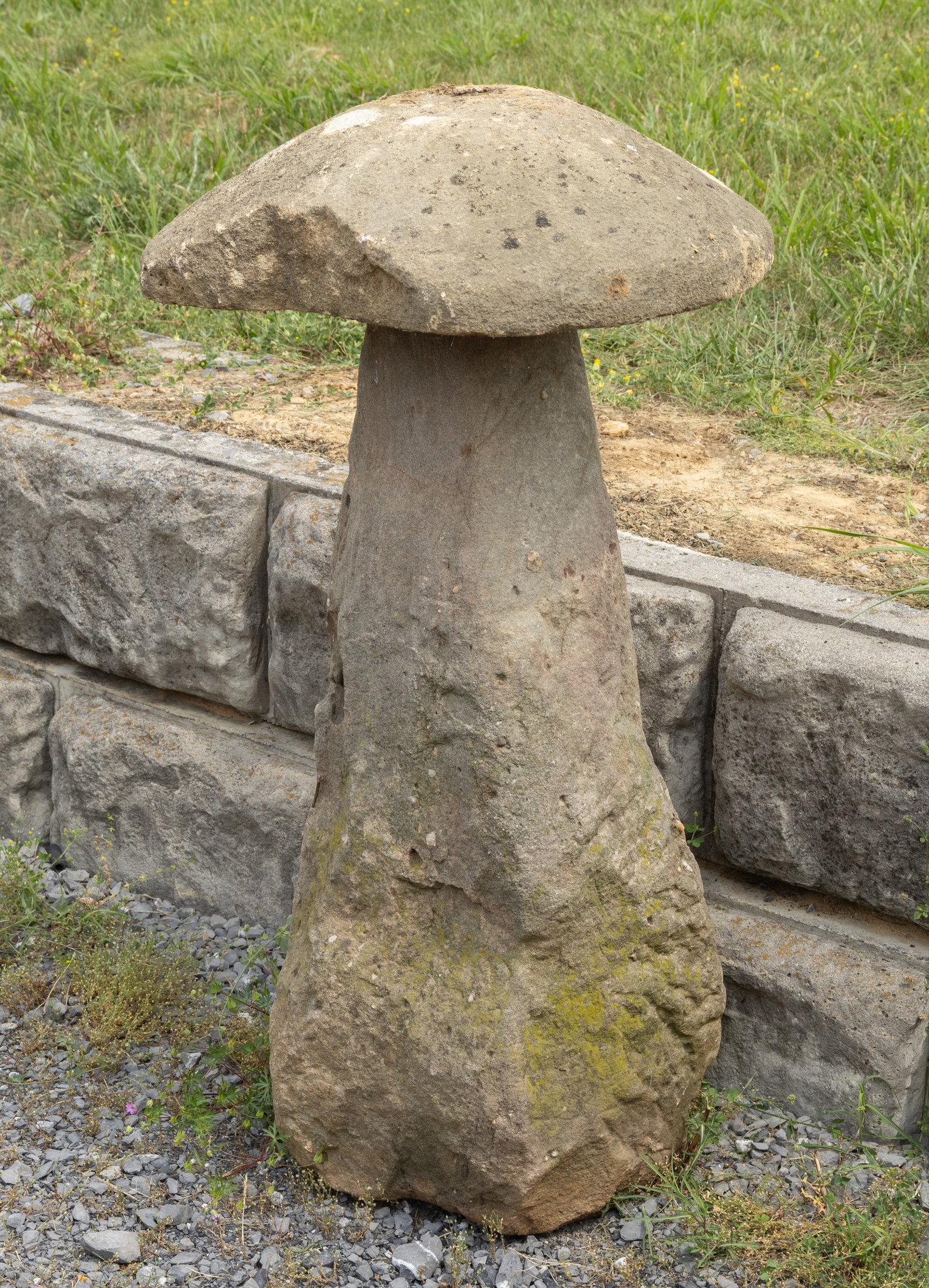 English Carved Limestone Tall Staddle Stone Auction