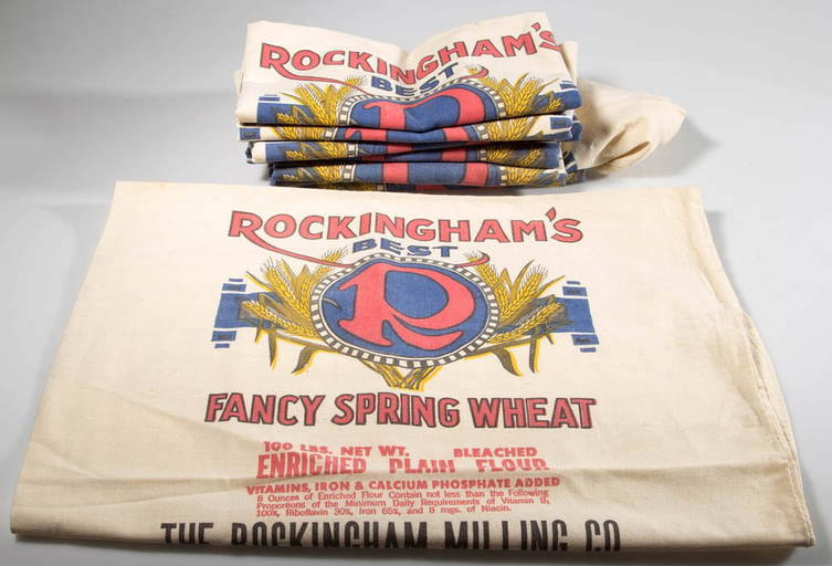 Harrisonburg, Virginia 100 Lbs Cloth Flour Bags, Lot Of