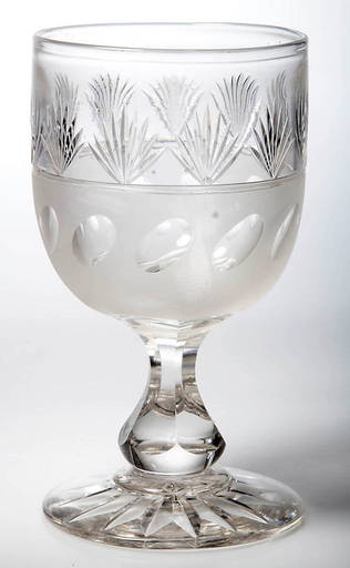 Cut And Roughed Fans And Slanted Ovals Goblet