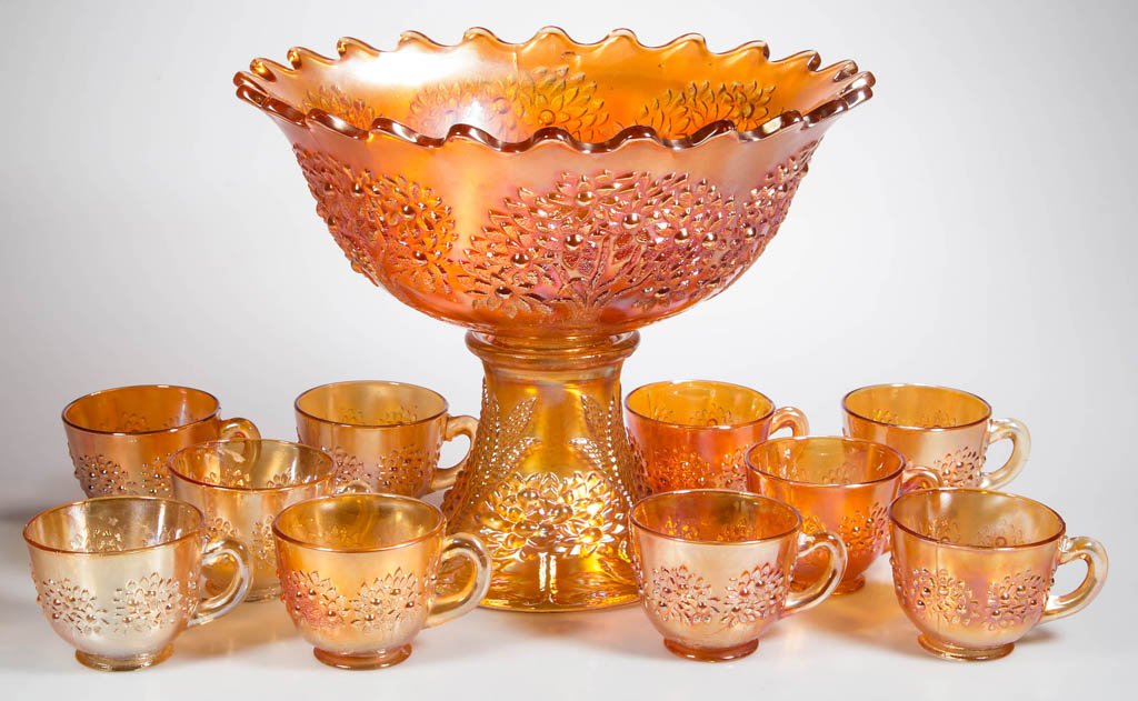 FENTON ORANGE TREE CARNIVAL GLASS TWELVE-PIECE PUNCH - Sep 27, 2014 ...