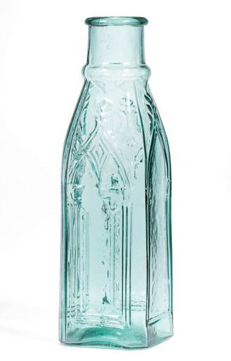 Blown Molded Cathedral / Gothic Large Pickle Bottle
