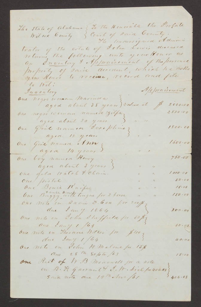 Alabama Post Emancipation Slave Document
