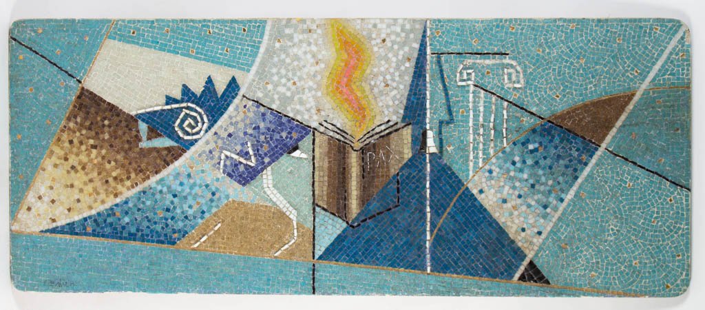 GENARO ALVAREZ (MEXICAN, 20TH CENTURY) ABSTRACT MOSAIC