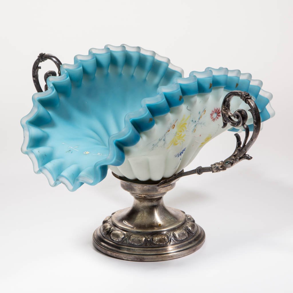 Victorian Art Glass Bride's Bowl