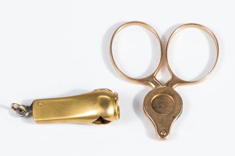 Assorted Gold Cigar Cutters, Lot Of Two