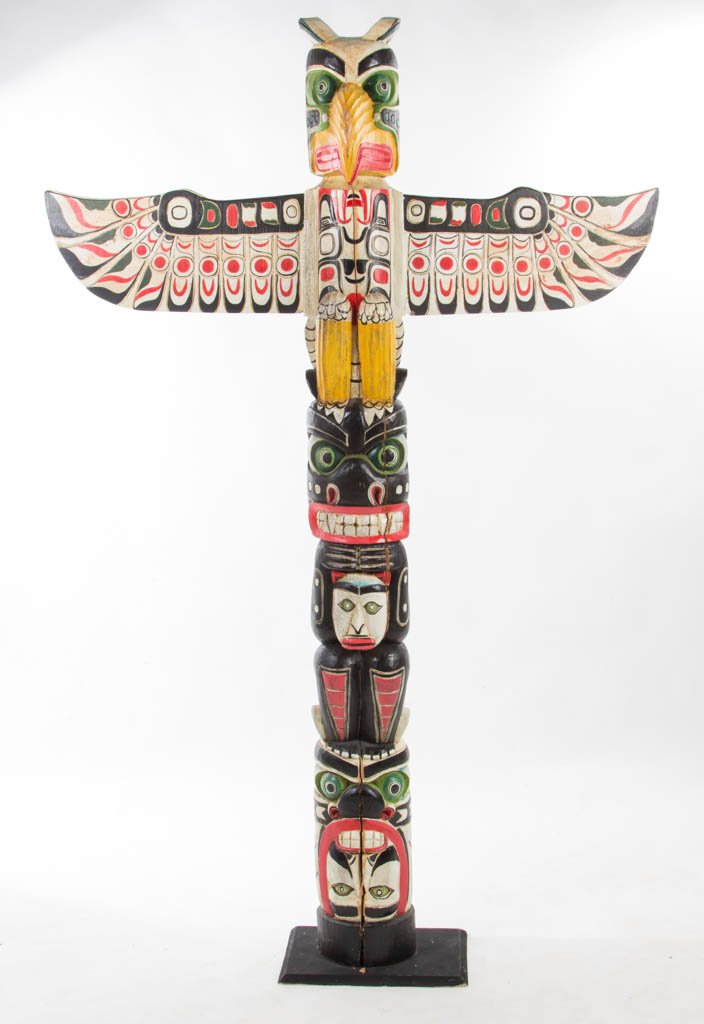 NORTHWEST COAST-STYLE NATIVE AMERICAN TOTEM POLE
